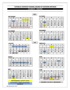 School Calendars – Student Transportation of Eastern Ontario